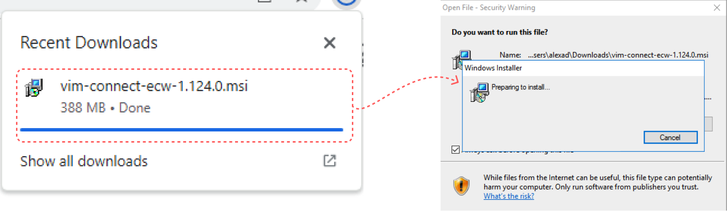 Installing Vim Connect on a Windows Device
